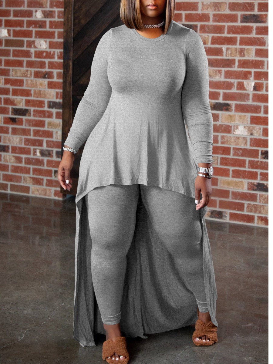 LW Plus Size Cotton Asymmetrical Ruffle Design Pants Set Sale ...