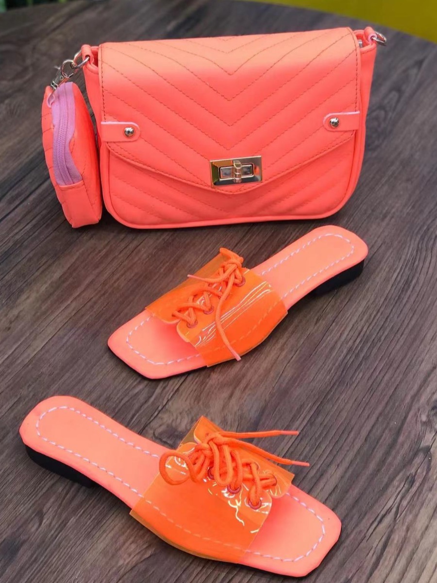 LW Square Toe Lace-up Slides Sale | LovelyWholesale