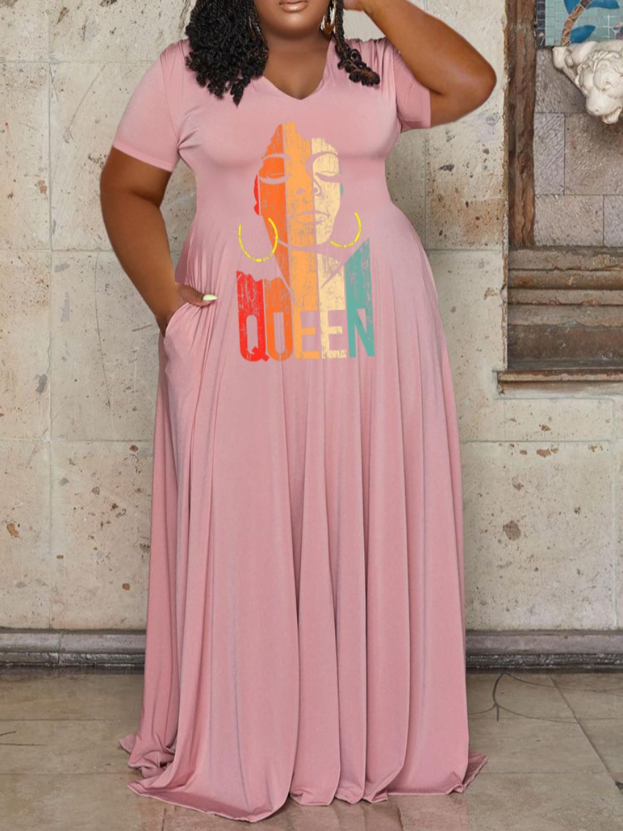 LW Plus Size Figure Letter Print Dress Sale | LovelyWholesale