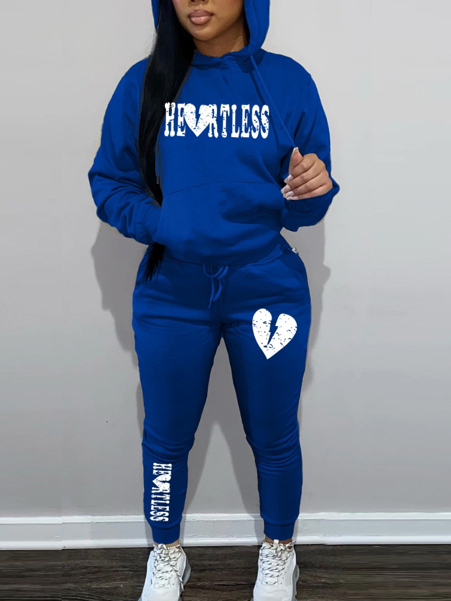 LW Broken Heart Letter Print Tracksuit Set Sale | LovelyWholesale