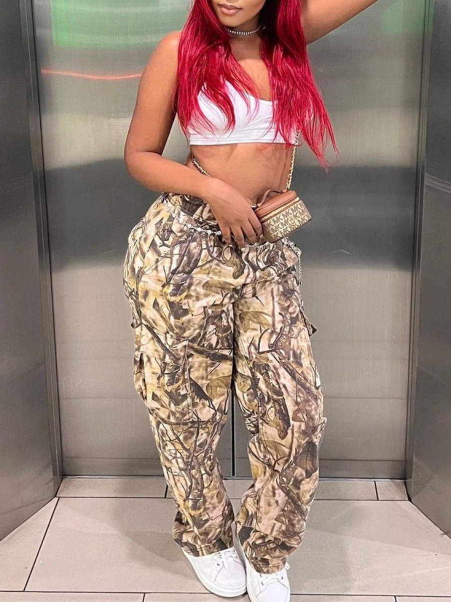 LW Camo Tree Print Pants Sale | LovelyWholesale