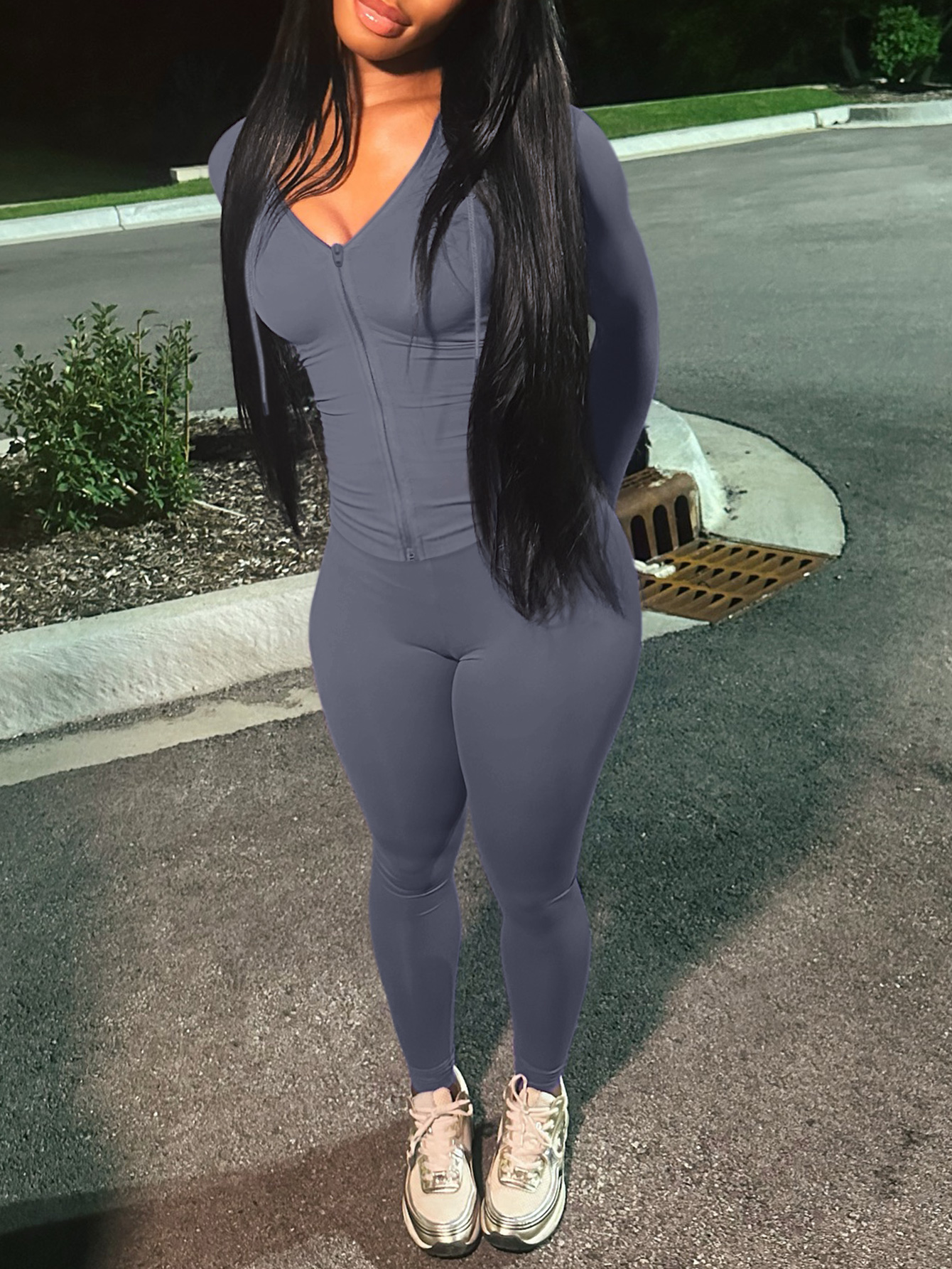 LW None Solid Color Two-piece Pants Set Sale | LovelyWholesale